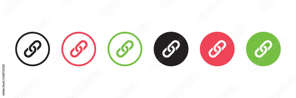 Link sign vector set. Vector set design template illustration Stock ...