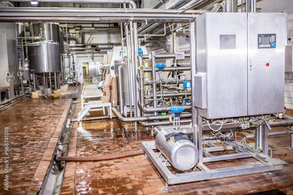 Industrial interior chiller and boiler HVAC heating ventilation air ...