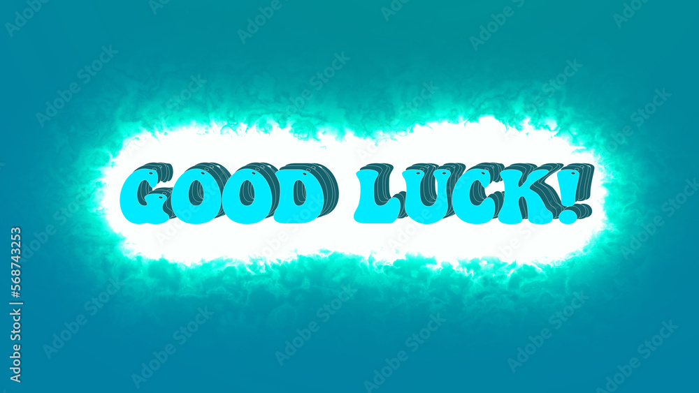 Good Luck! animated text typhography on blue gradient background ...
