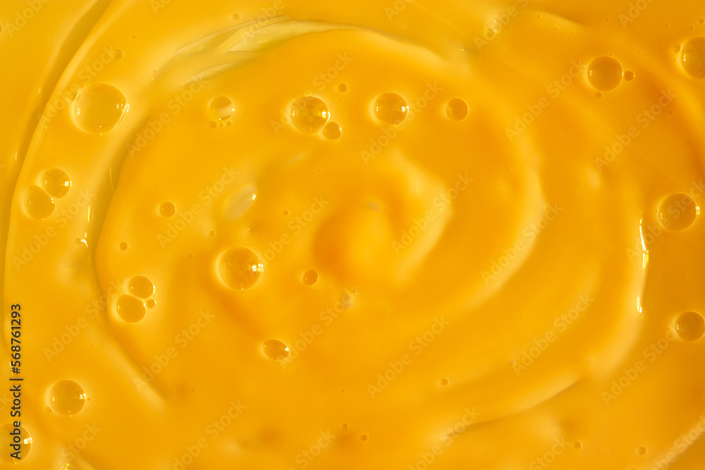 Bubble yellow texture background. Berry gel to cleanse the skin of the ...