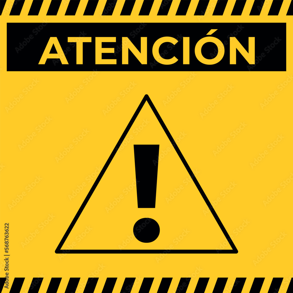 cartel de atención con signo de exclamación Stock Vector | Adobe Stock