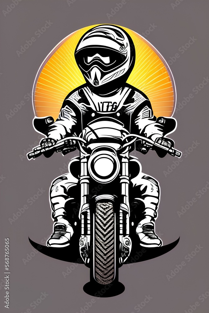 sport motorbike and wave helmet vector template, t-shirt design, biker ...