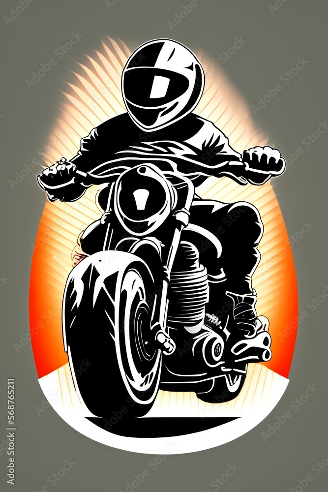 sport motorbike and wave helmet vector template, t-shirt design, biker ...