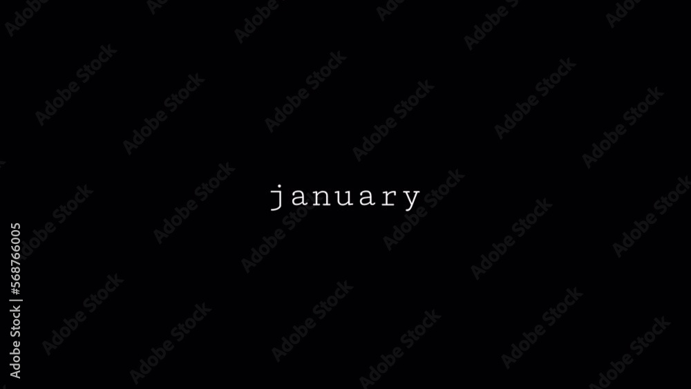 Vidéo Stock January animation text. Name of month with transparent ...