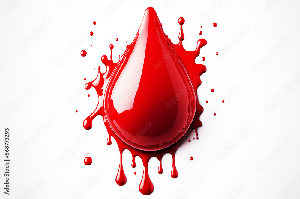 Blood drops, isolated on white background. Ai generated. Stock ...