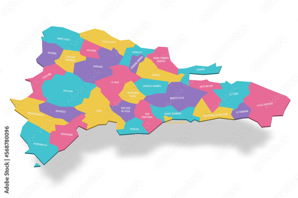 Vetor de Dominican Republic political map of administrative divisions ...