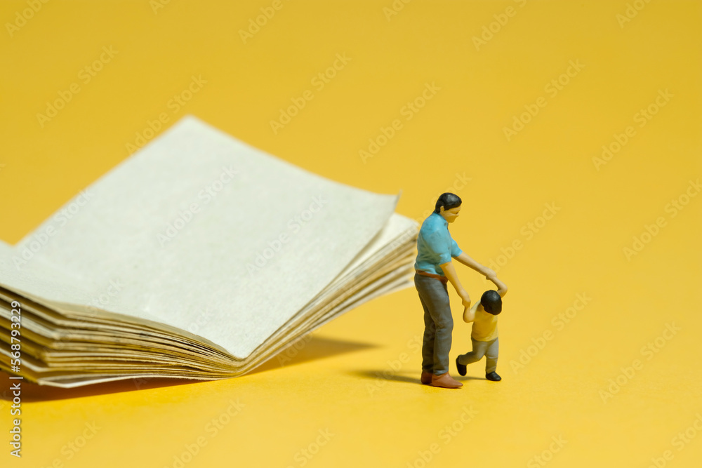 Miniature people toy figure photography. Kids refuse to read a book ...
