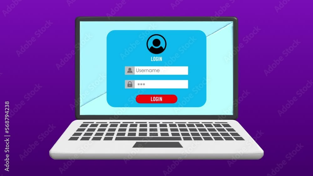 Login animation a username and password with laptop Stock Video | Adobe ...