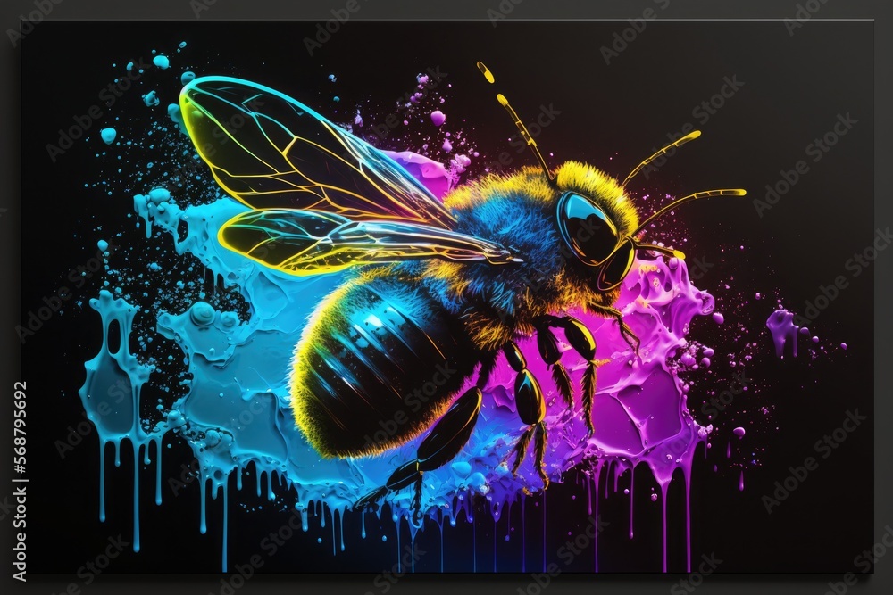 Abstract neon art background, wallpaper, t-shirt pattern paint splash ...