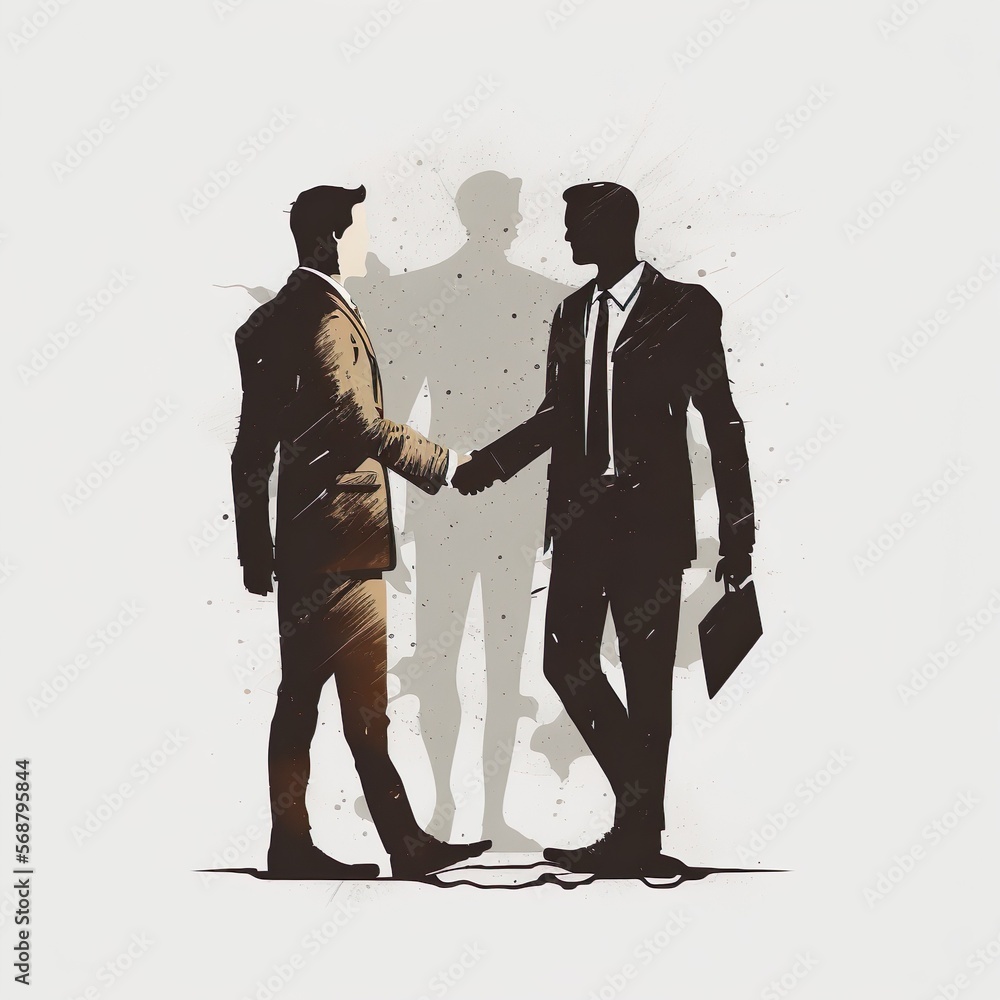 people shaking hands and talking vector white background Stock ...