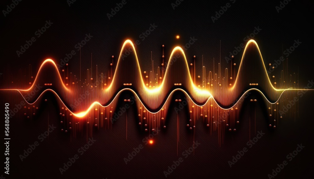 futuristic graphic element of a digital equalizer displaying a dynamic ...