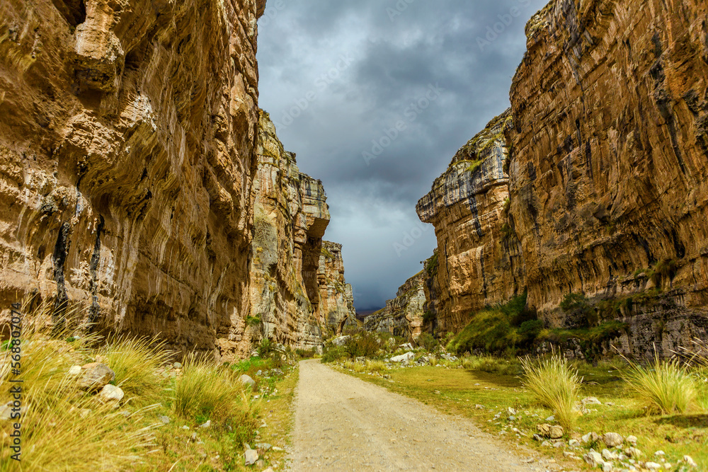 Shucto Canyon, imposing rock formation over 60 meters high, is a ...