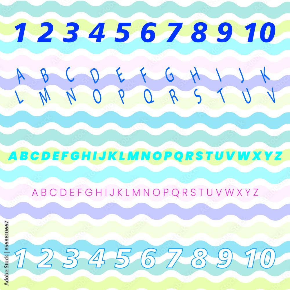 Education. Numbers, Alphabet. Letters account, number series. Vector ...