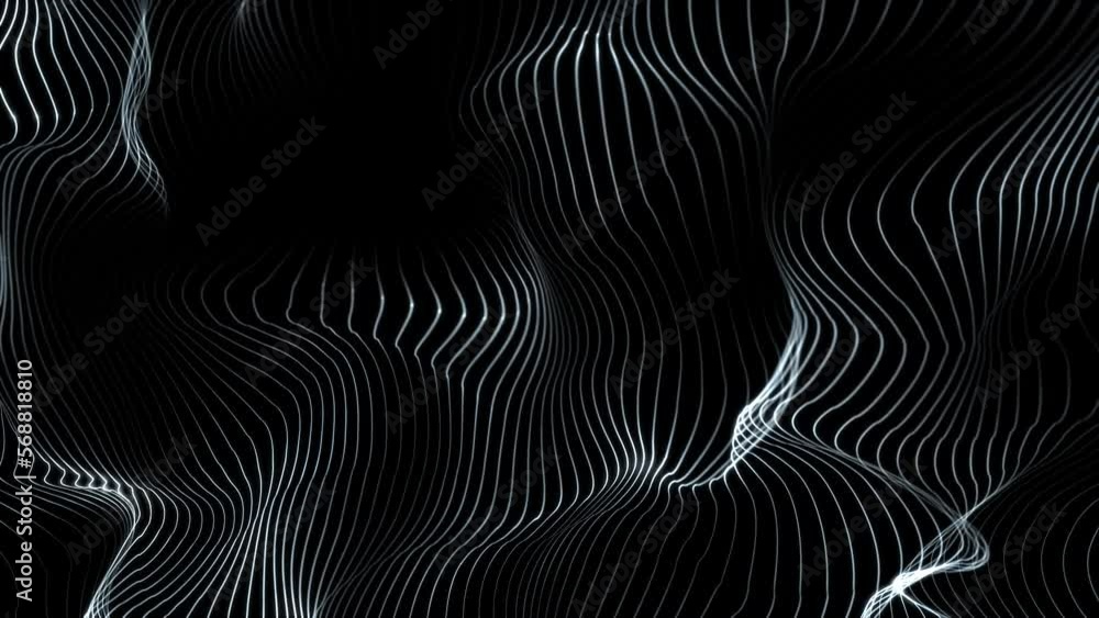 Wavy vertical lines. alpha channel loop. Silver lines background ...