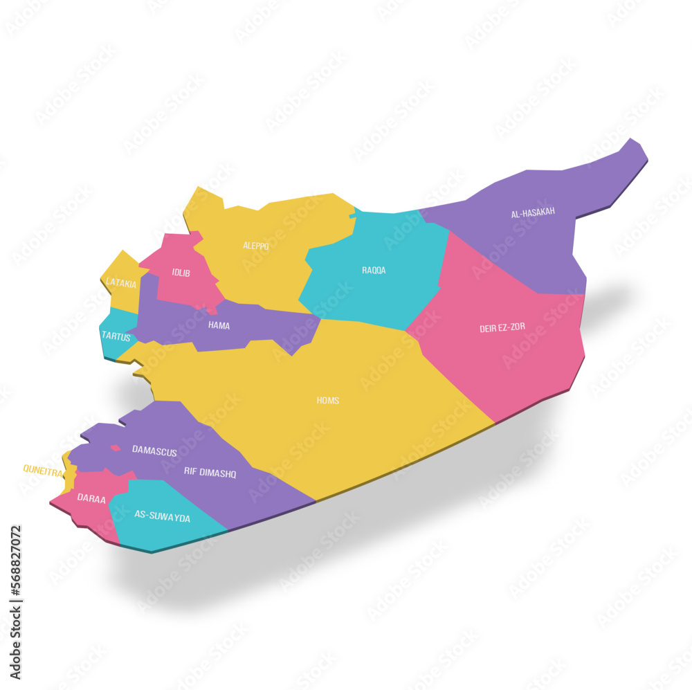 Vecteur Stock Syria political map of administrative divisions ...
