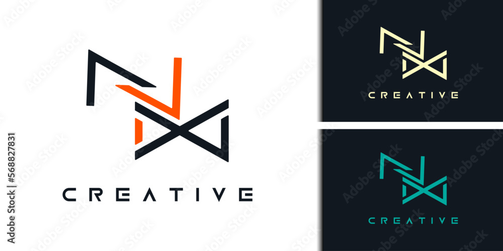 initial NX logo design template ,suitable for company ,business, and ...