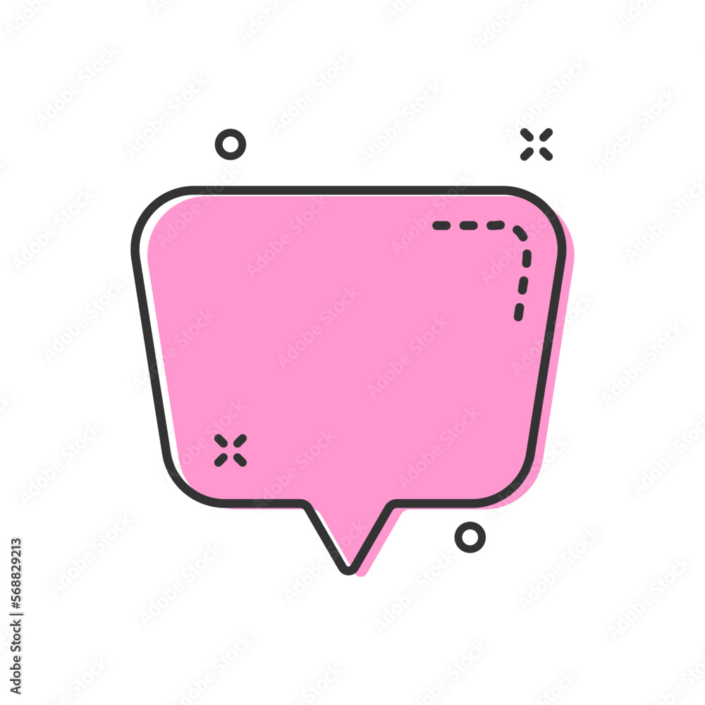 pink color speech bubble vector illustration isolated on white ...