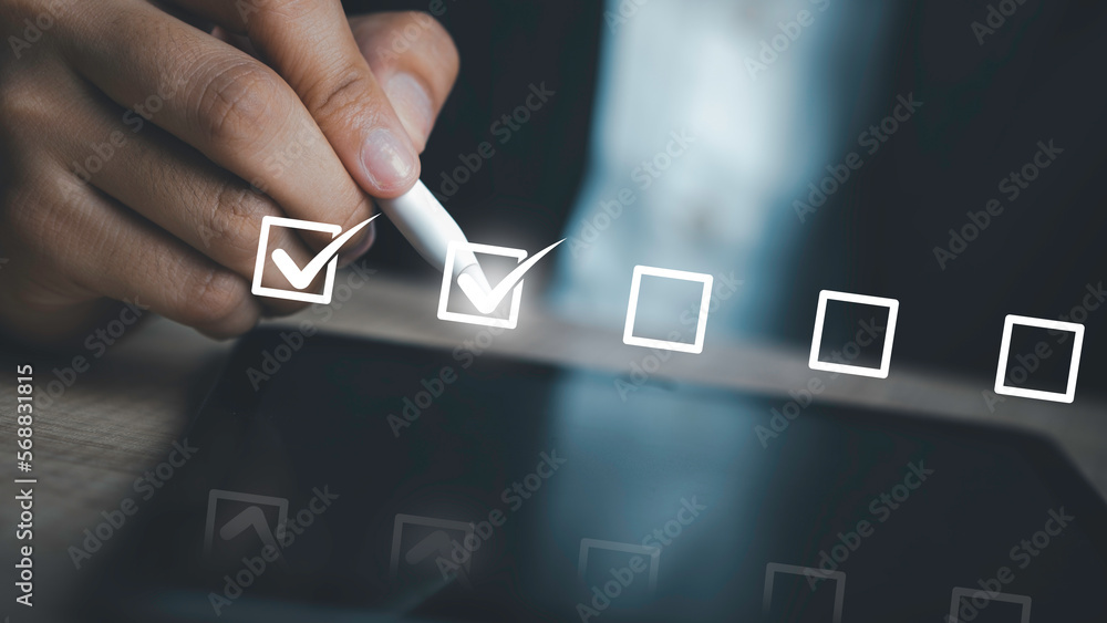 Digital work checklist or electronic smart daily checklist concept ...