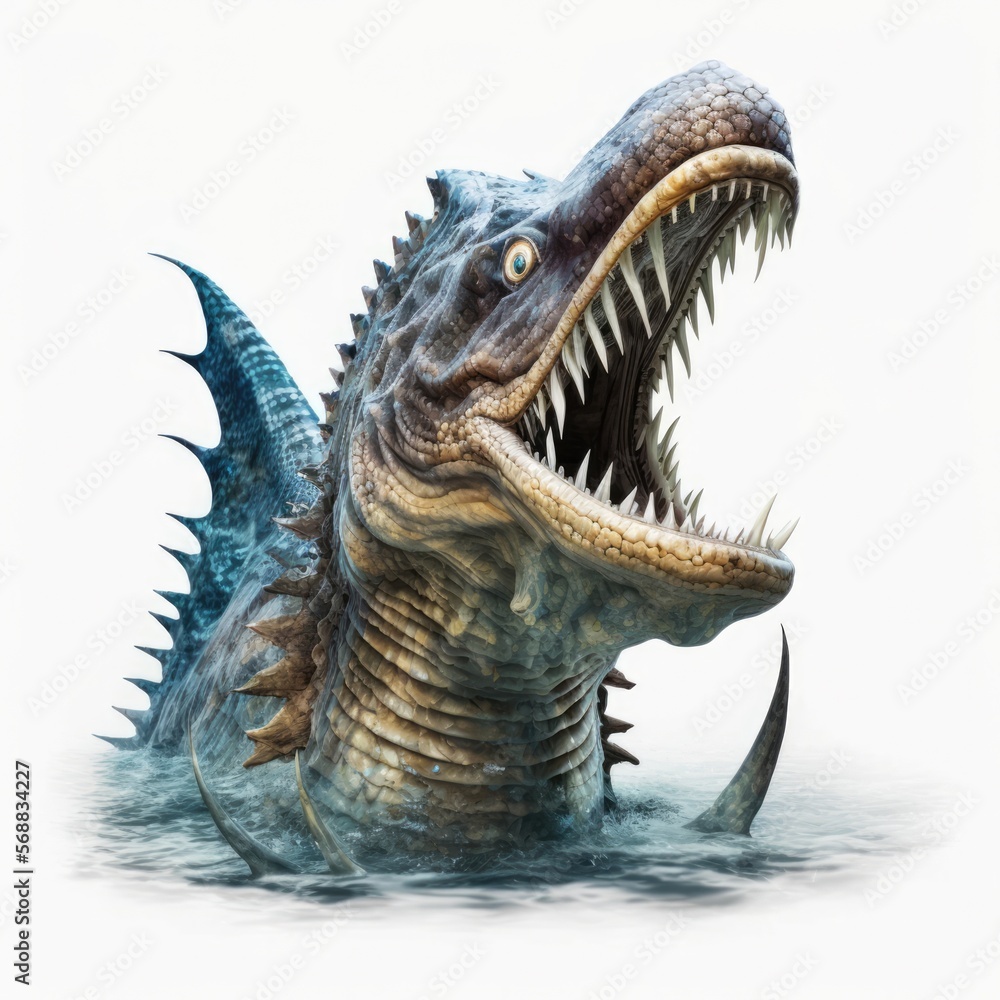 Detailed illustration of an ancient terrifying sea monster from the ...