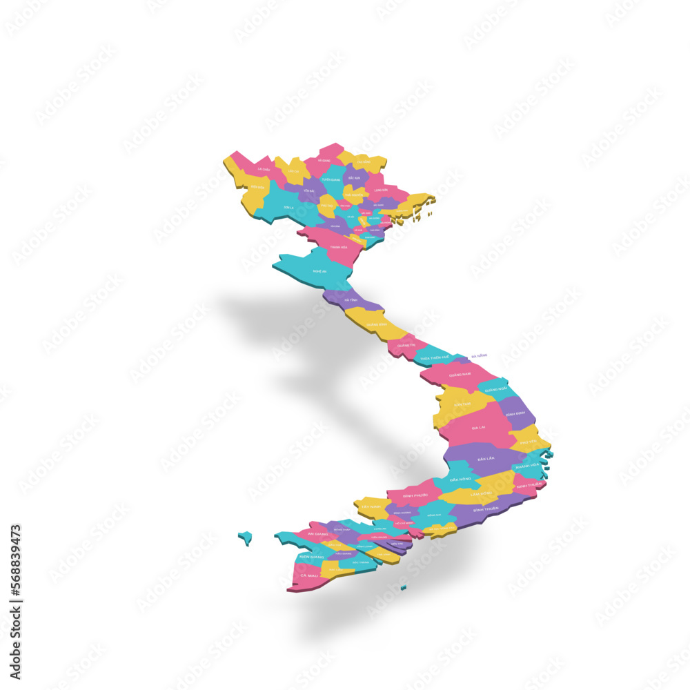Vietnam political map of administrative divisions - provinces and ...
