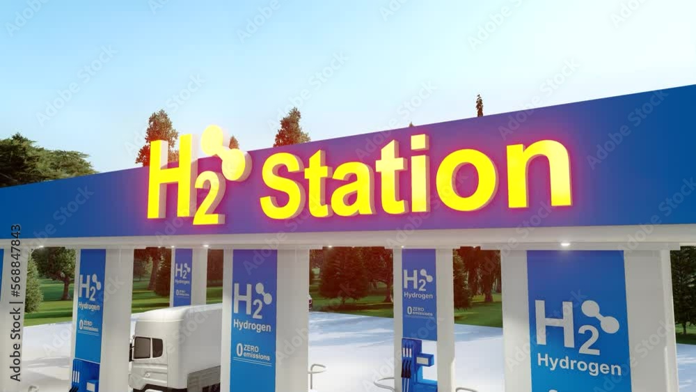 Hydrogen charging gas station. Hydrogen Refueling The Car On The ...