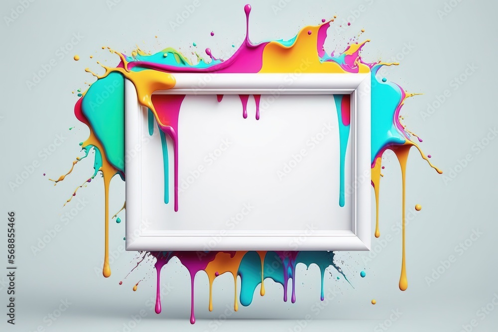 colorful frame border background Generative AI Stock Illustration ...