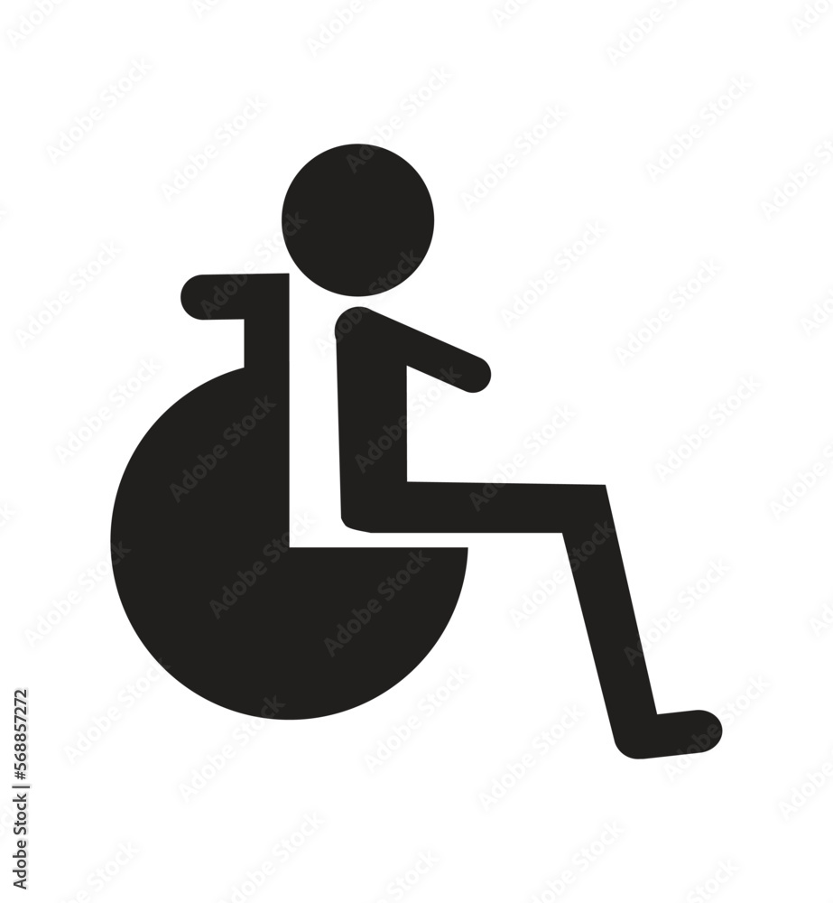 Wheelchair symbol, medical icon, pictogram Inspiration lMan in hospital ...