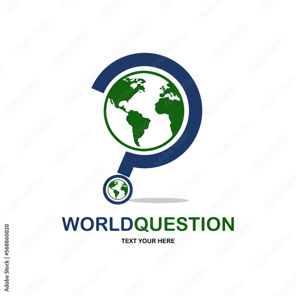 World question vector logo design. Suitable for business, world ...
