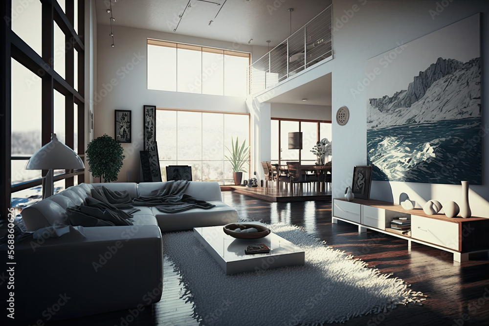 Beautiful, contemporary, modern, interior design, luxury, mansion ...