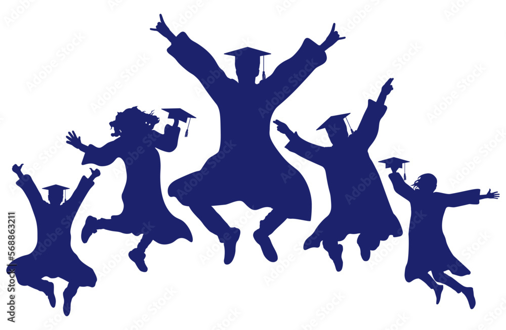 Jumping Graduate Silhouette