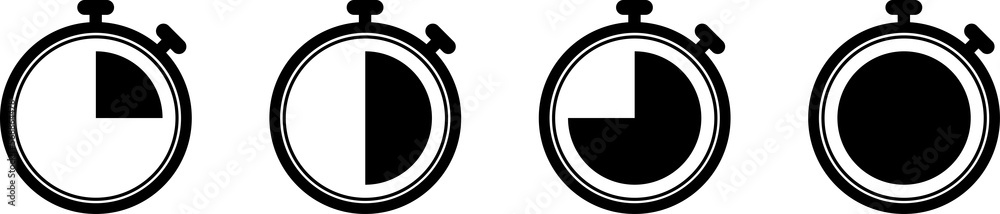 Set of timers on transparent background. Vector set of stopwatches. PNG ...