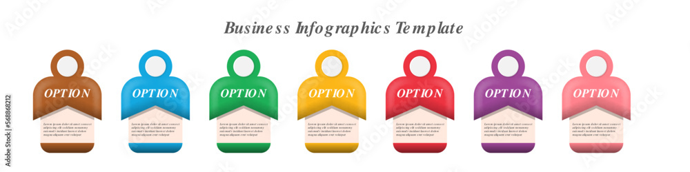 7 options seven steps process business infographics template design ...