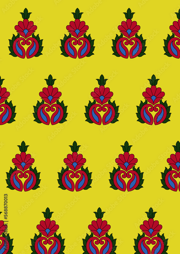 Indian Mughal seamless floral pattern for textile design and wallpaper ...