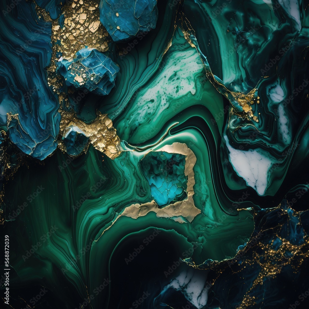 Green-blue marble texture with gold splashes Stock Photo | Adobe Stock