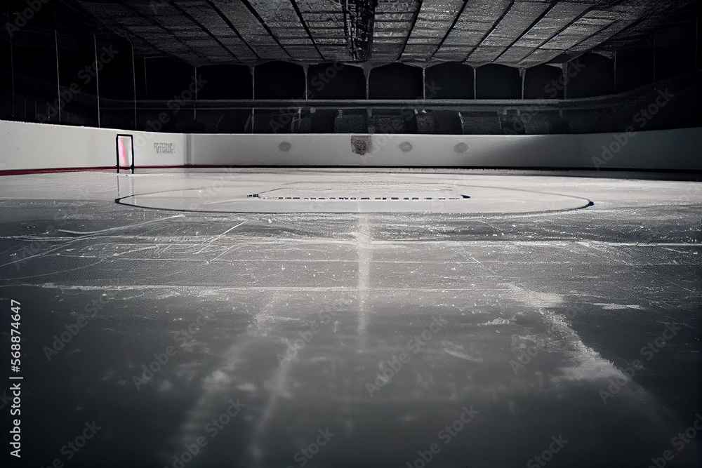Hockey ice rink sport arena empty field stadium. Created with ...