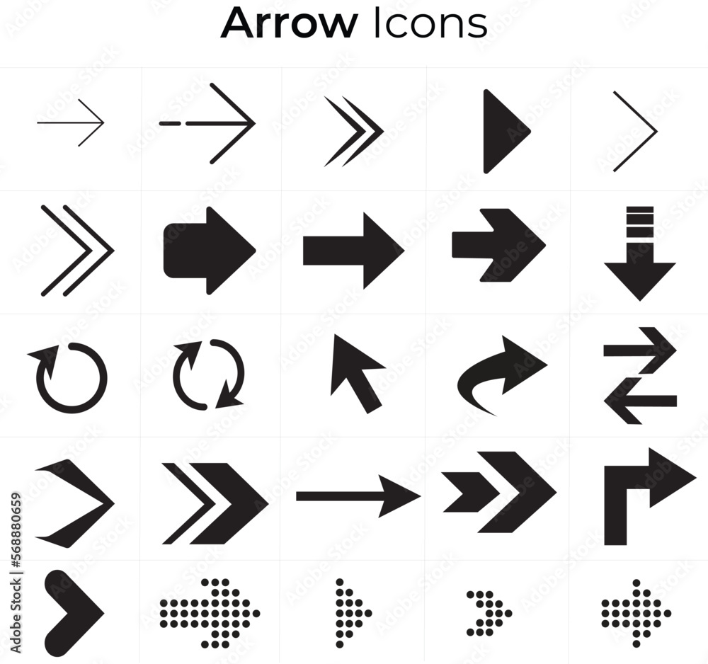 Arrow Icons. 25 icons are used for the arrow signs. Minimal web icons ...