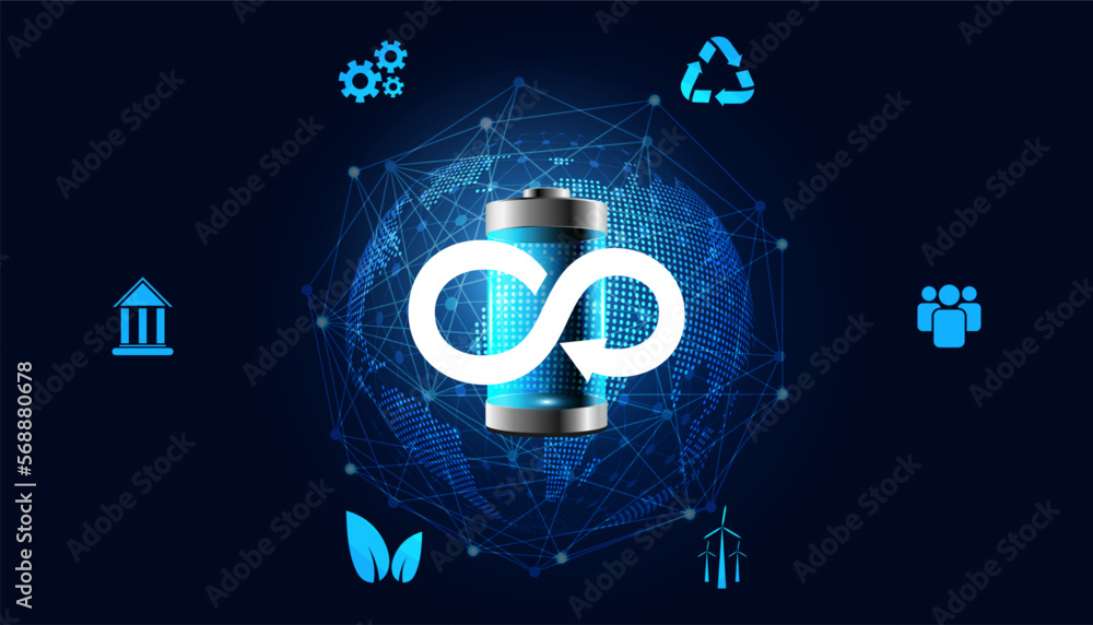 Vetor de Abstract Circular Economy Symbols and Icons Environment ... Vetor de Abstract Circular Economy Symbols and Icons Environment ...