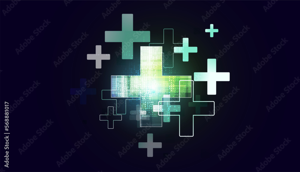 Abstract Health Health Plus symbol beautiful background Blue Green ...