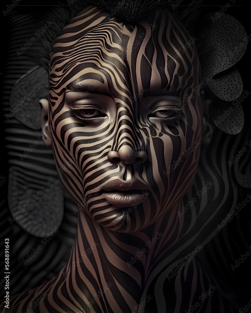 Generative AI illustration, Zebra Woman: bold, determined, and unafraid ...