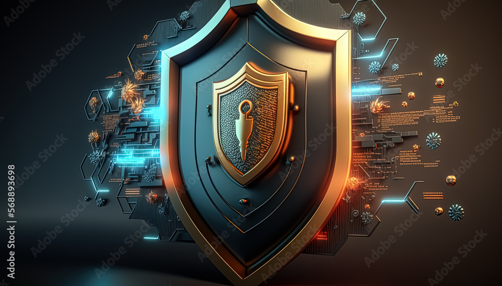 Protect and Secure your Data A 3D Render of a Modern Data Center, Data ...