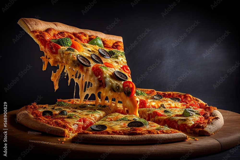 Close-up food photography of Pizza, Italian food. Ai generative Stock ...