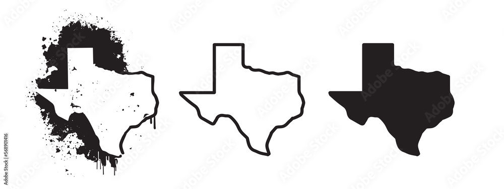 Texas Shape Silluet. Texas Logo Vector. Dallas Star. Vector symbols ...