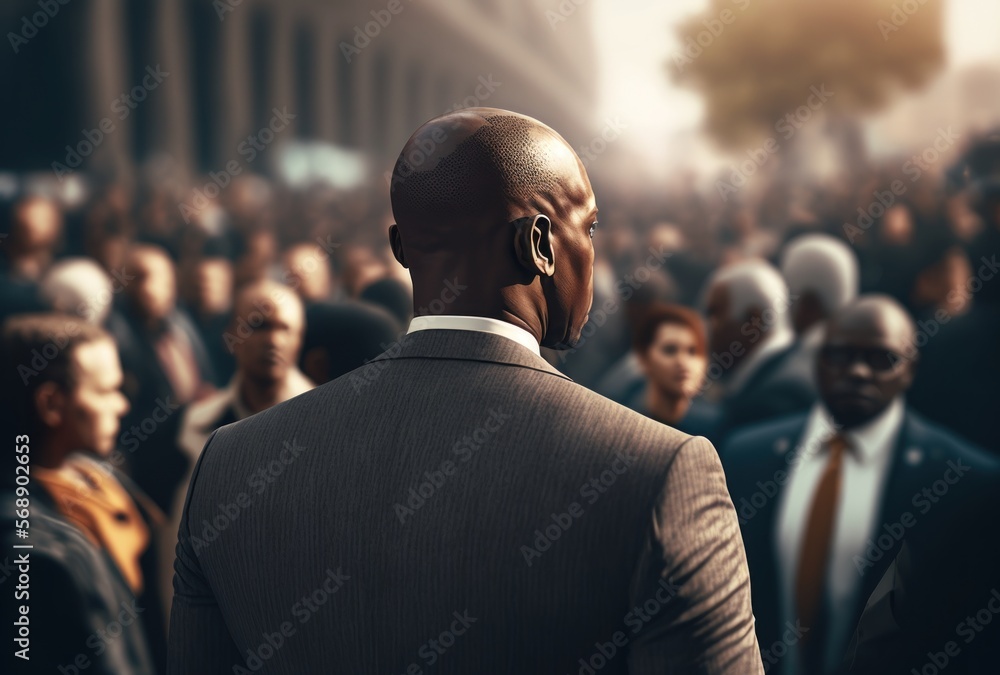 political speech crowd city around the world, generative by AI Stock ...