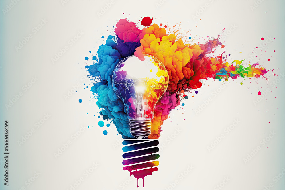 Idea generation Concept - Created with generative ai Stock Illustration ...