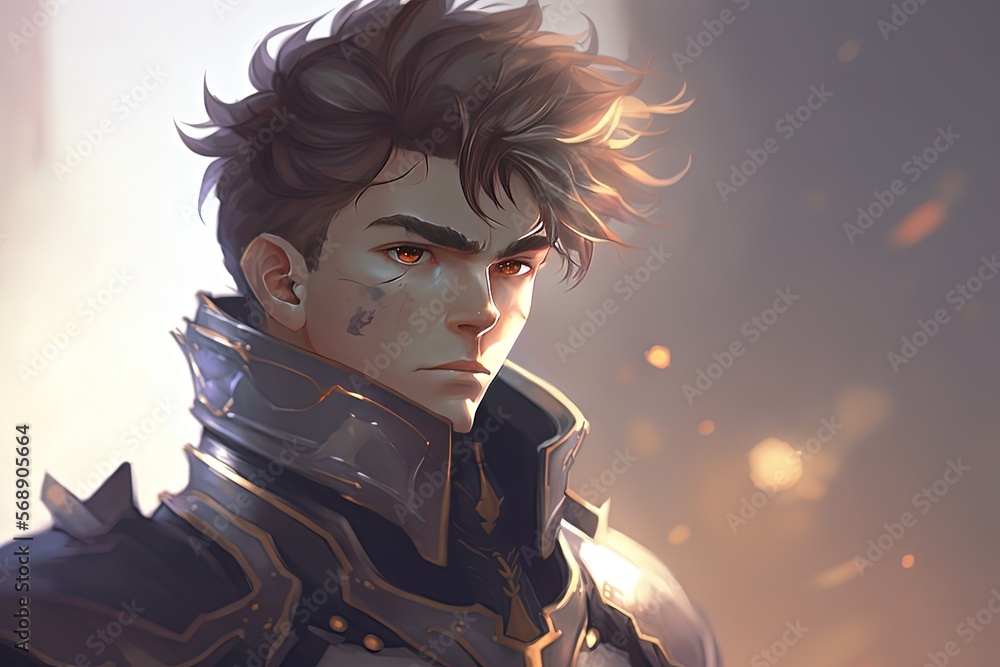 close up portrait illustration of fiction hero character design ...