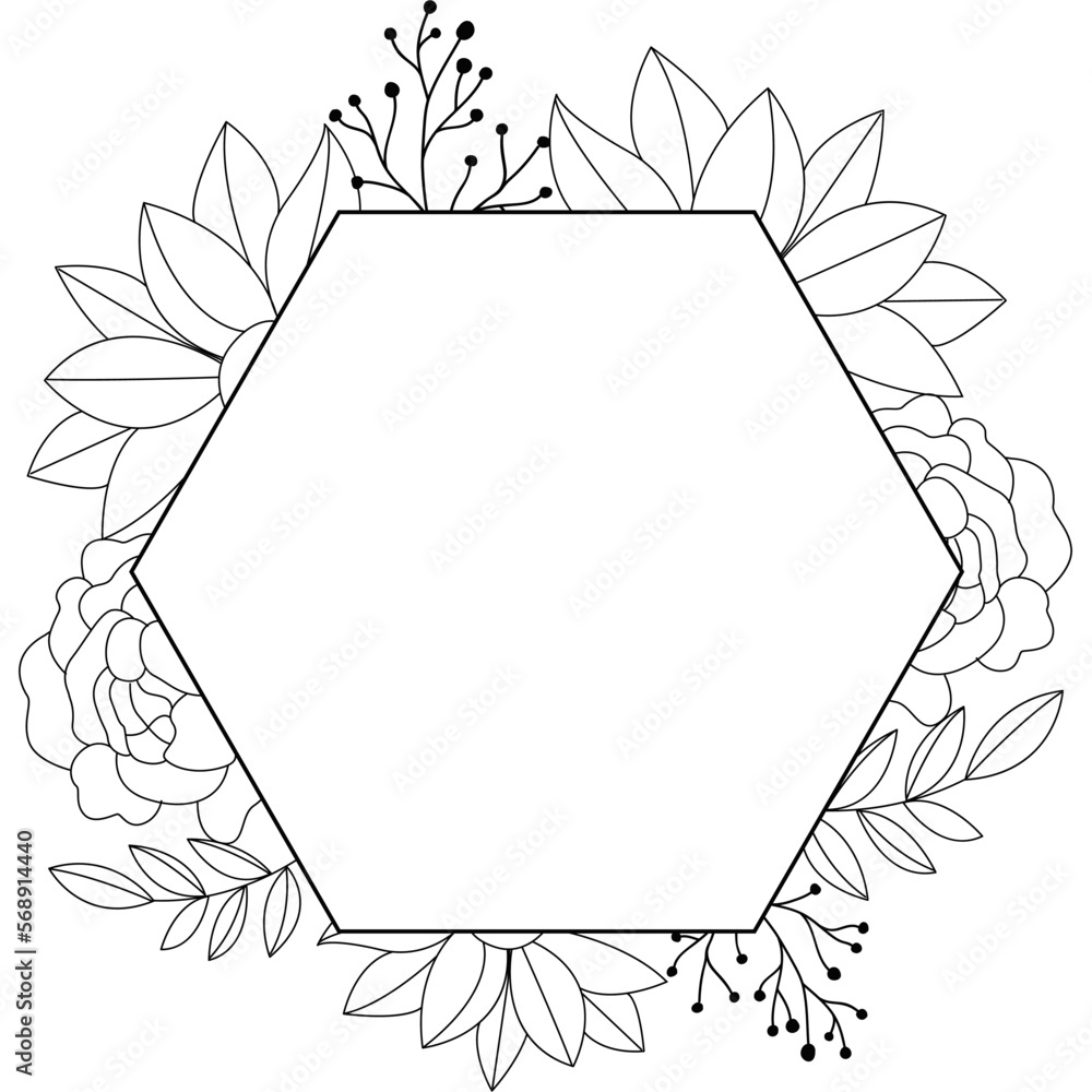 hexagon frame svg, floral frame svg, Wedding frame svg, Floral monogram ... hexagon frame svg, floral frame svg, Wedding frame svg, Floral monogram ...