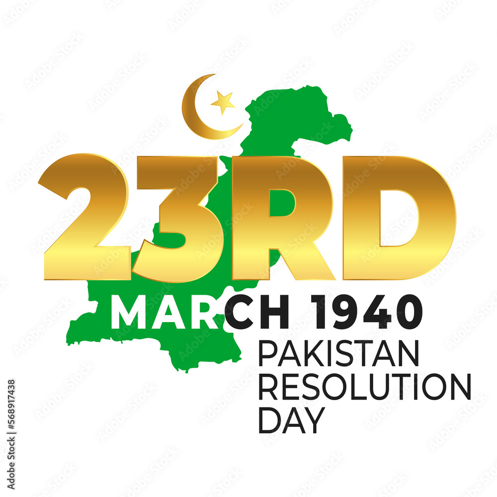 23rd March Pakistan Day Design Concept on Transparent Background Stock ...
