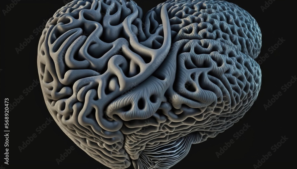 a computer generated image of a brain in the shape of a human head ...
