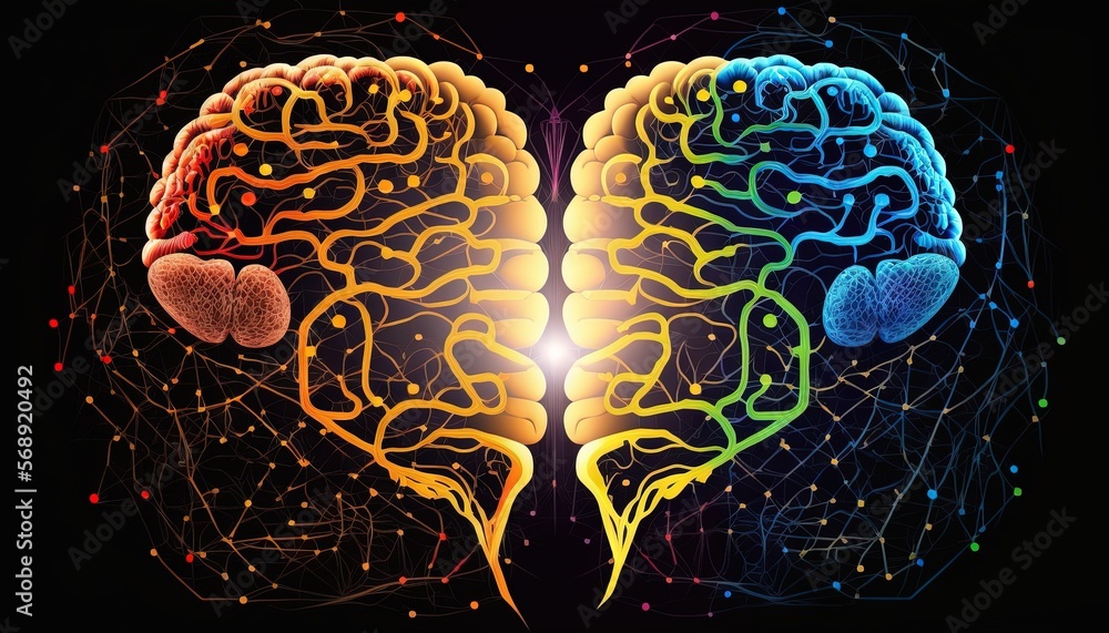 a computer generated image of a brain with a bright light coming out of ...