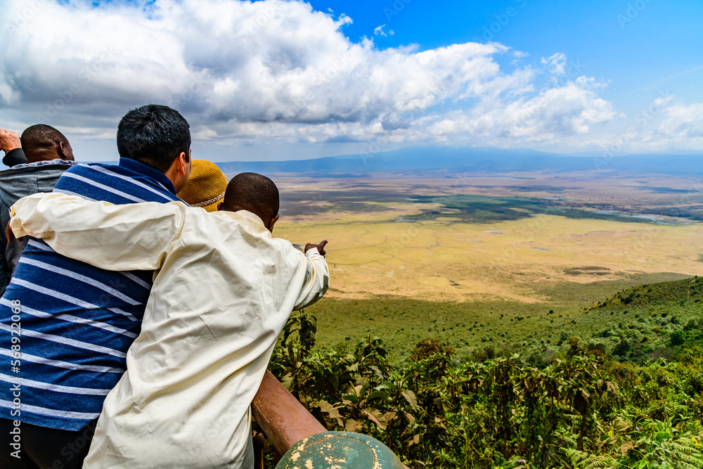 View of the Ngorongoro crater in Tanzania. Ngorongoro conservation area ...